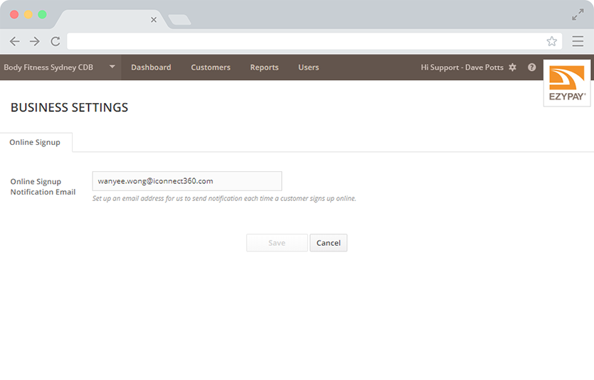 Customer Sign-up and Management | Features | Ezypay