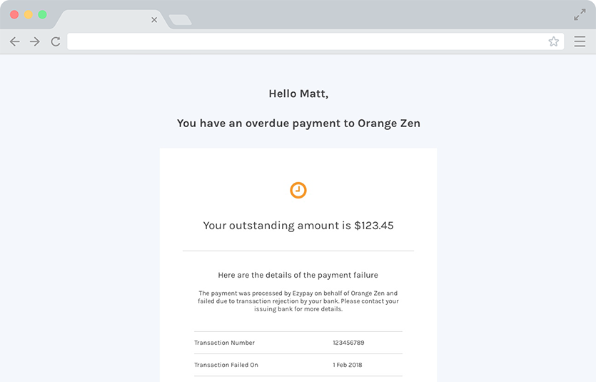 Failed Payment Handling | Features | Ezypay