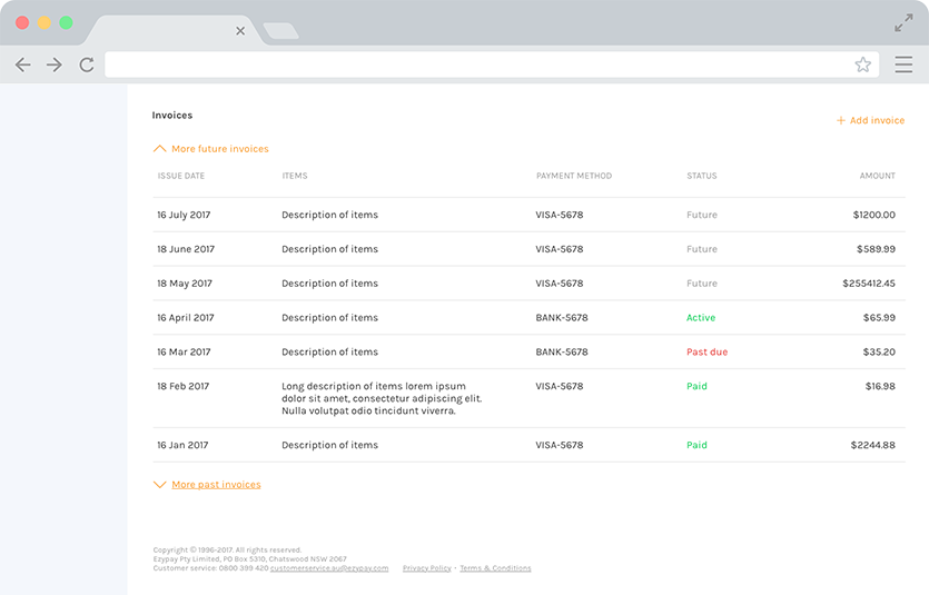 Failed Payment Handling | Features | Ezypay